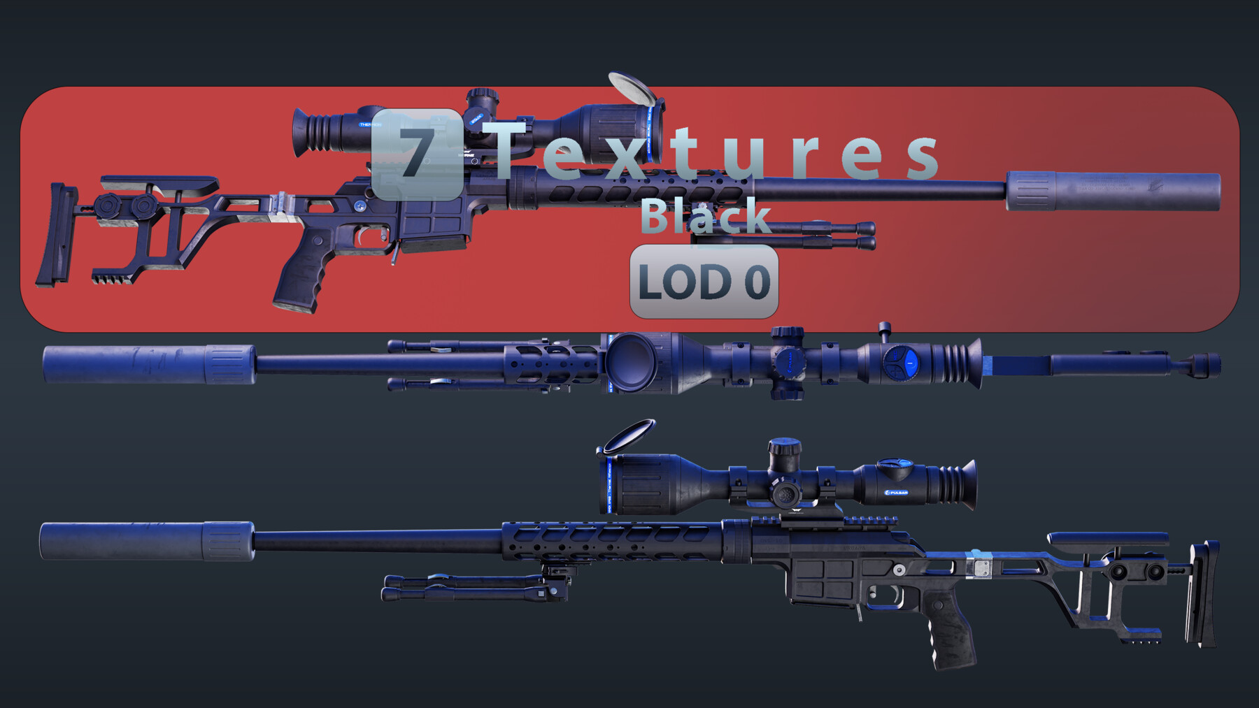 ArtStation - Sniper Rifle (DVL-10-M2-Urbana) + 5 Attachments + 7 Skin ...