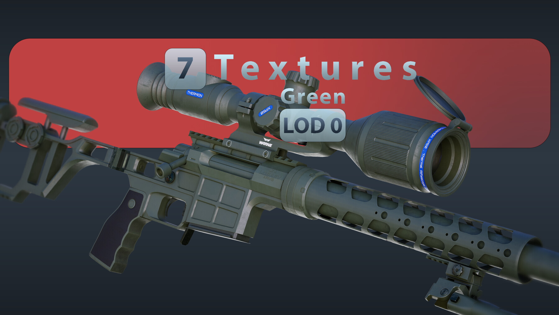 ArtStation - Sniper Rifle (DVL-10-M2-Urbana) + 5 Attachments + 7 Skin ...