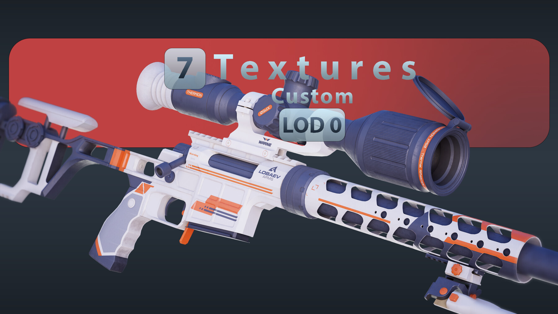 ArtStation - Sniper Rifle (DVL-10-M2-Urbana) + 5 Attachments + 7 Skin ...