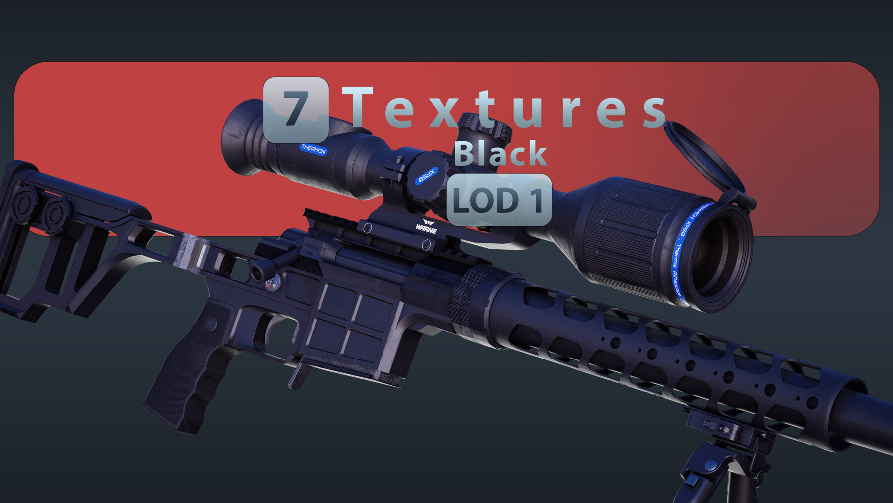 ArtStation - Sniper Rifle (DVL-10-M2-Urbana) + 5 Attachments + 7 Skin ...