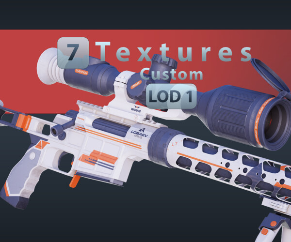 ArtStation - Sniper Rifle (DVL-10-M2-Urbana) + 5 Attachments + 7 Skin ...