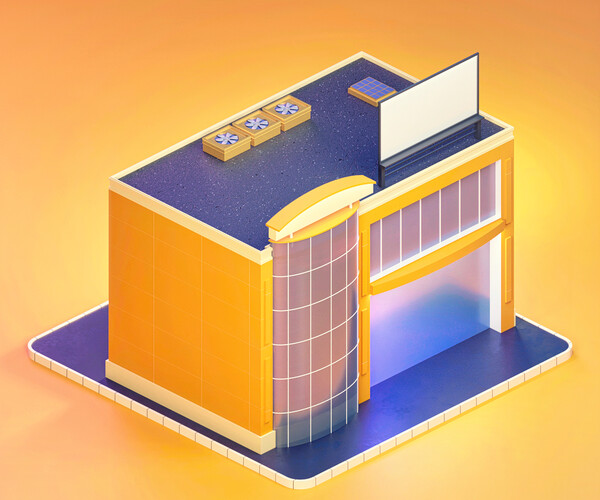 ArtStation - 4 low-poly stylized buildings - Blender format | Resources