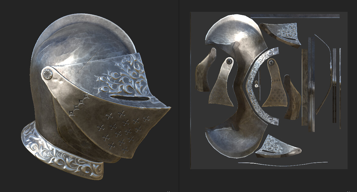 ArtStation - Medieval Metal Helmet with Ornaments | Resources