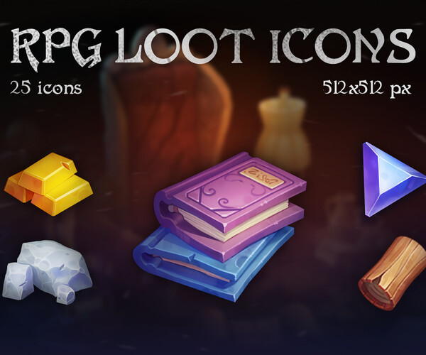 ArtStation - RPG loot icons 01 | Game Assets