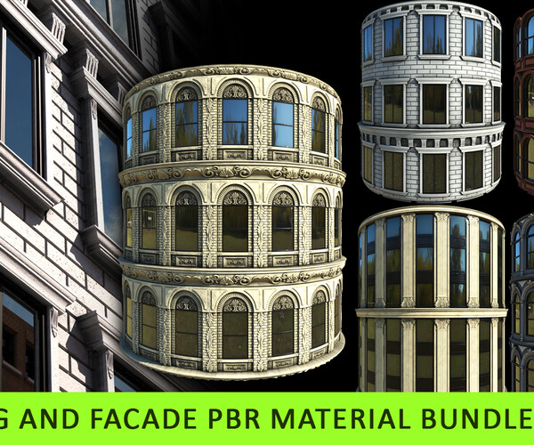 ArtStation - Facade and building PBR material bundle (SBSAR + 4k ...
