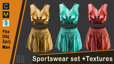 ArtStation - 3 Sportswear set +Textures | Game Assets