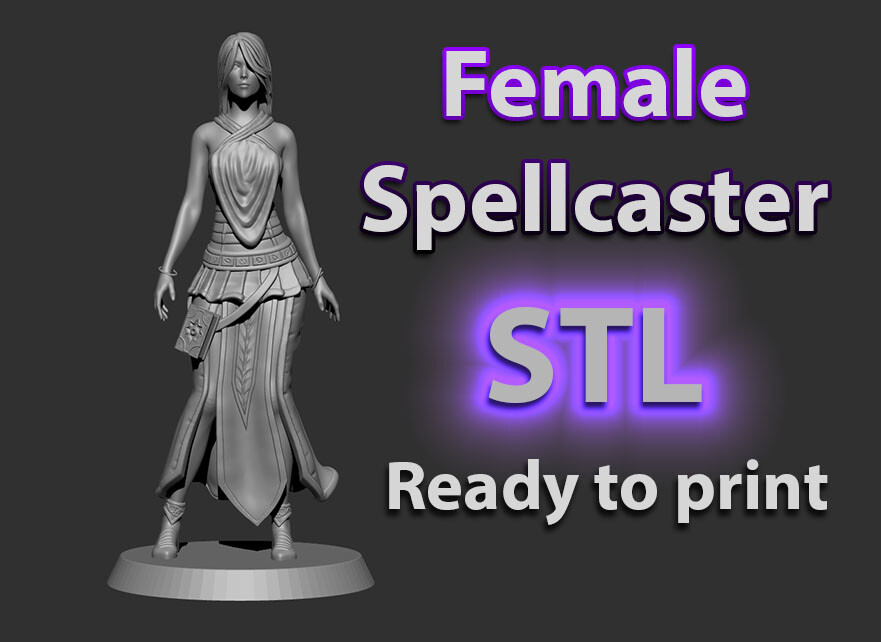 ArtStation - Female Spellcaster / Mage / Sorcerer 3D Print Ready ...