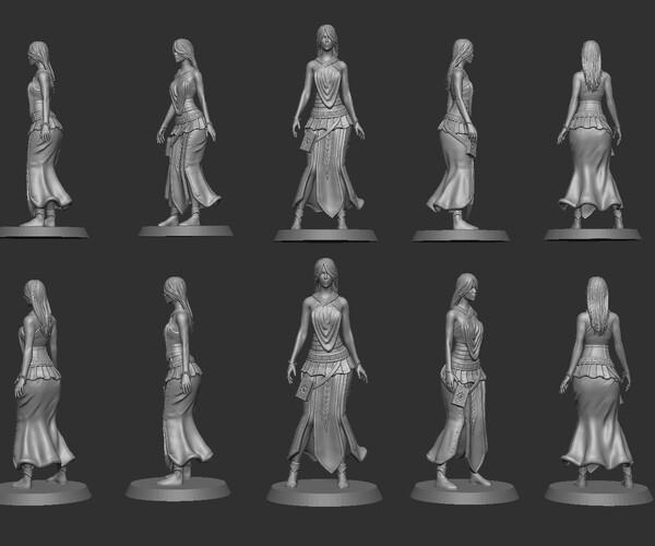 ArtStation - Female Spellcaster / Mage / Sorcerer 3D Print Ready ...