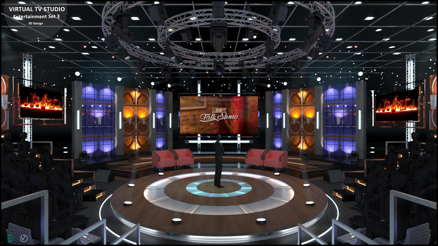 ArtStation - Virtual TV Studio Entertainment Set 3 | Game Assets