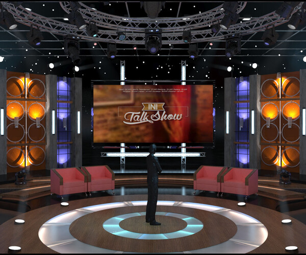 ArtStation - Virtual TV Studio Entertainment Set 3 | Game Assets