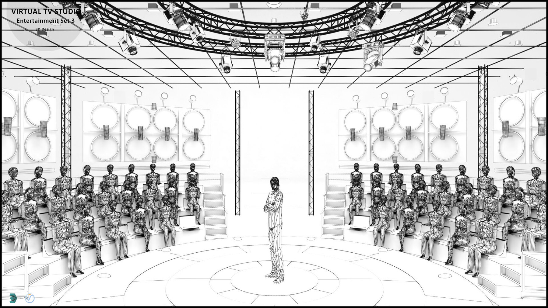 ArtStation - Virtual TV Studio Entertainment Set 3 | Game Assets