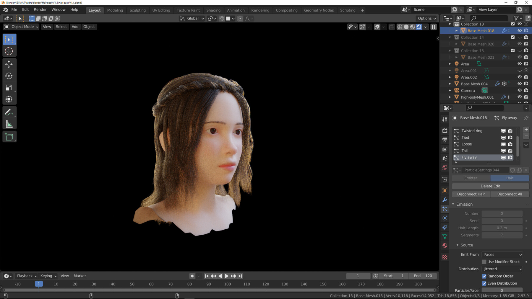 ArtStation - Hair starter pack V1.4 (Blender project) | Resources