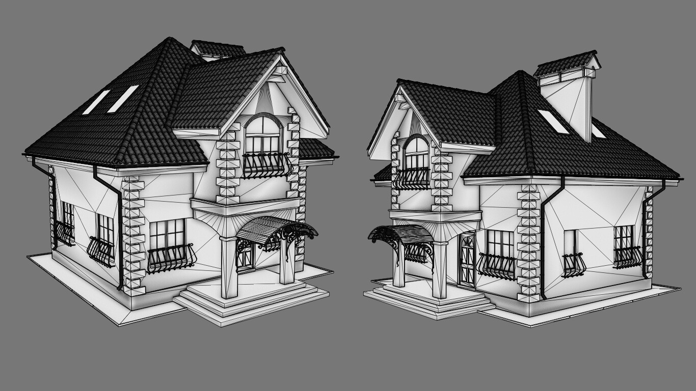 ArtStation - COTTAGE HOUSE WITH INTERIOR GAME READY | Game Assets