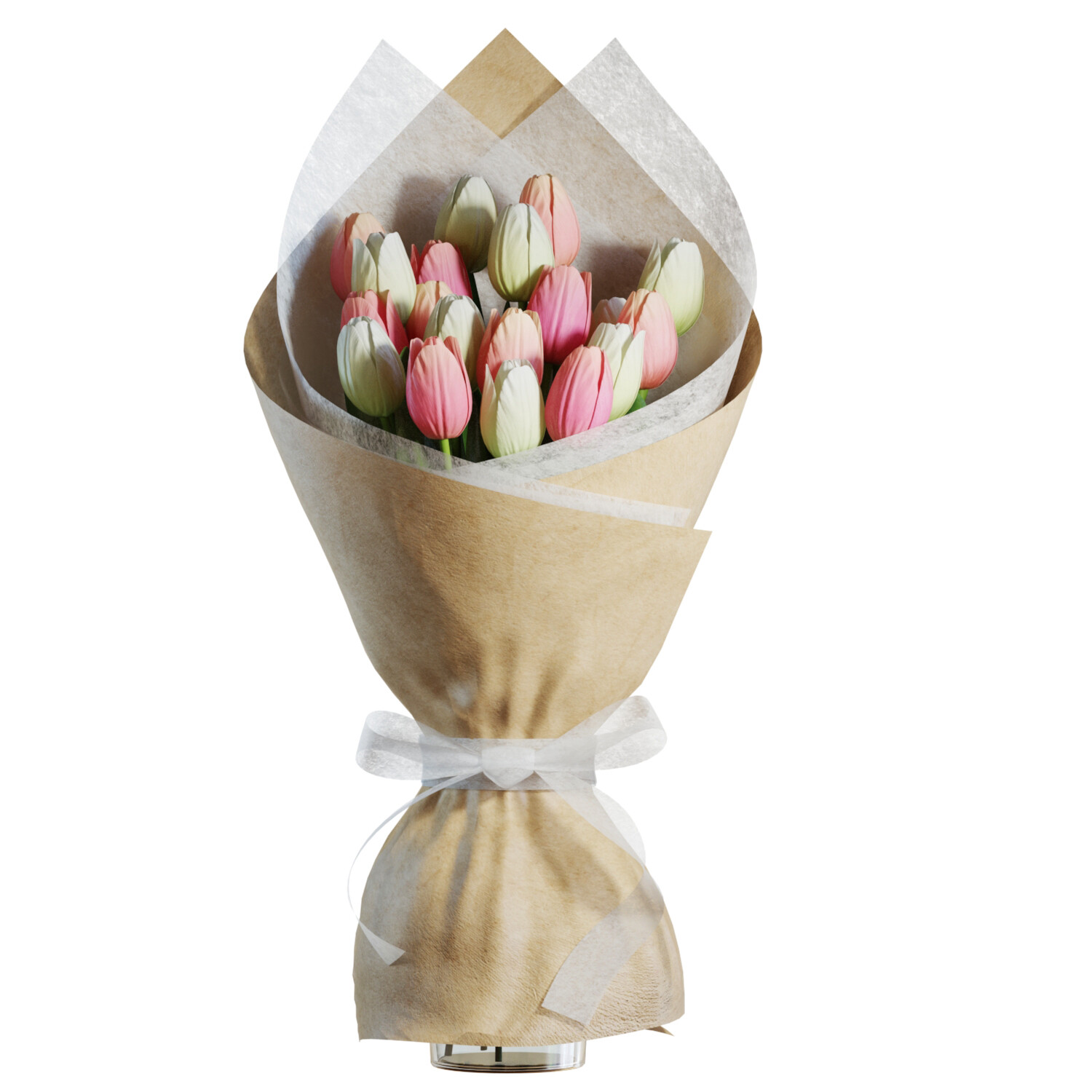 ArtStation - 3D Model / Flower Set 20 / Pink & White Tulips Bouquet ...