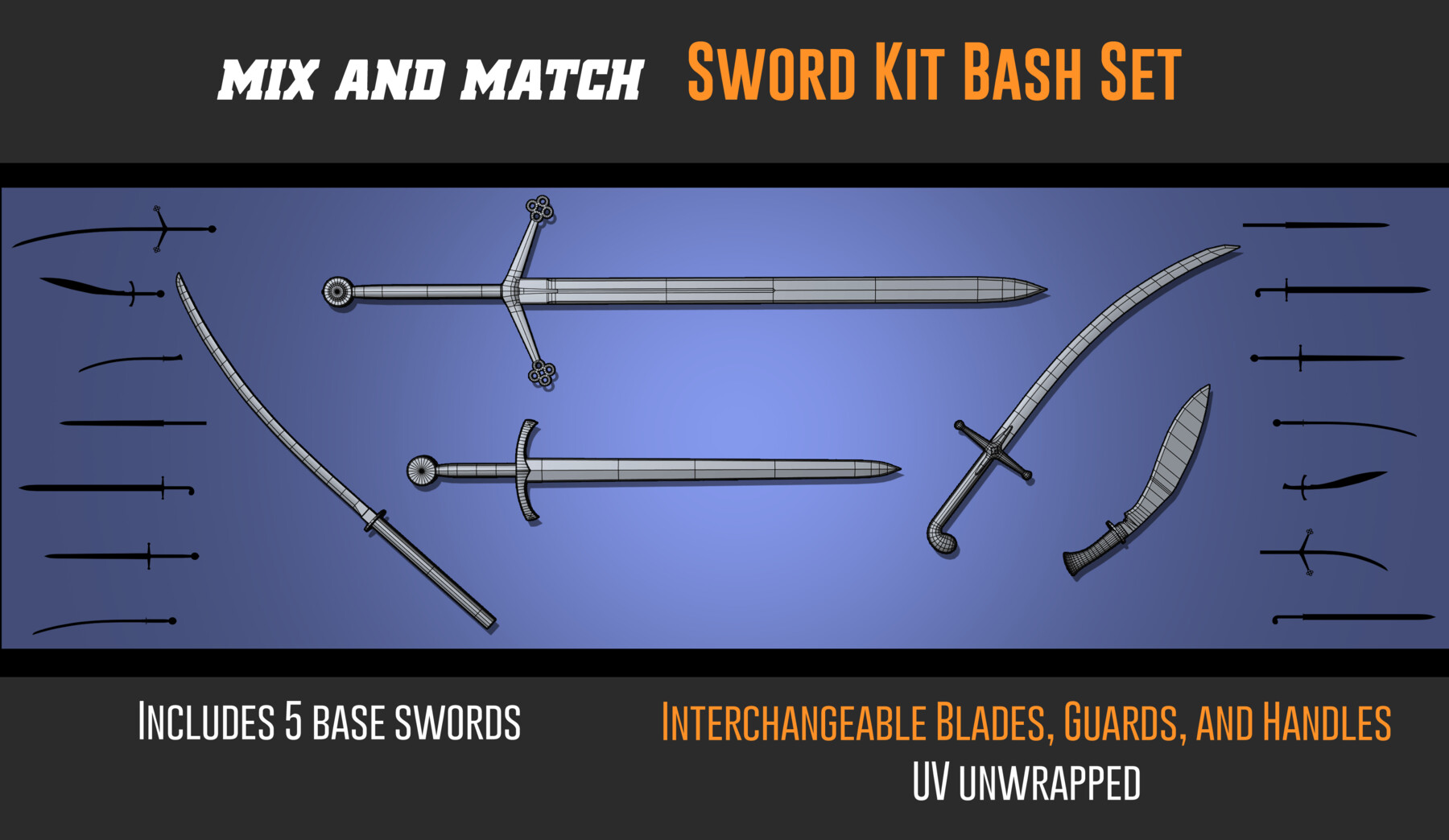 ArtStation - Mix and Match Sword Kit Bash Set | Resources