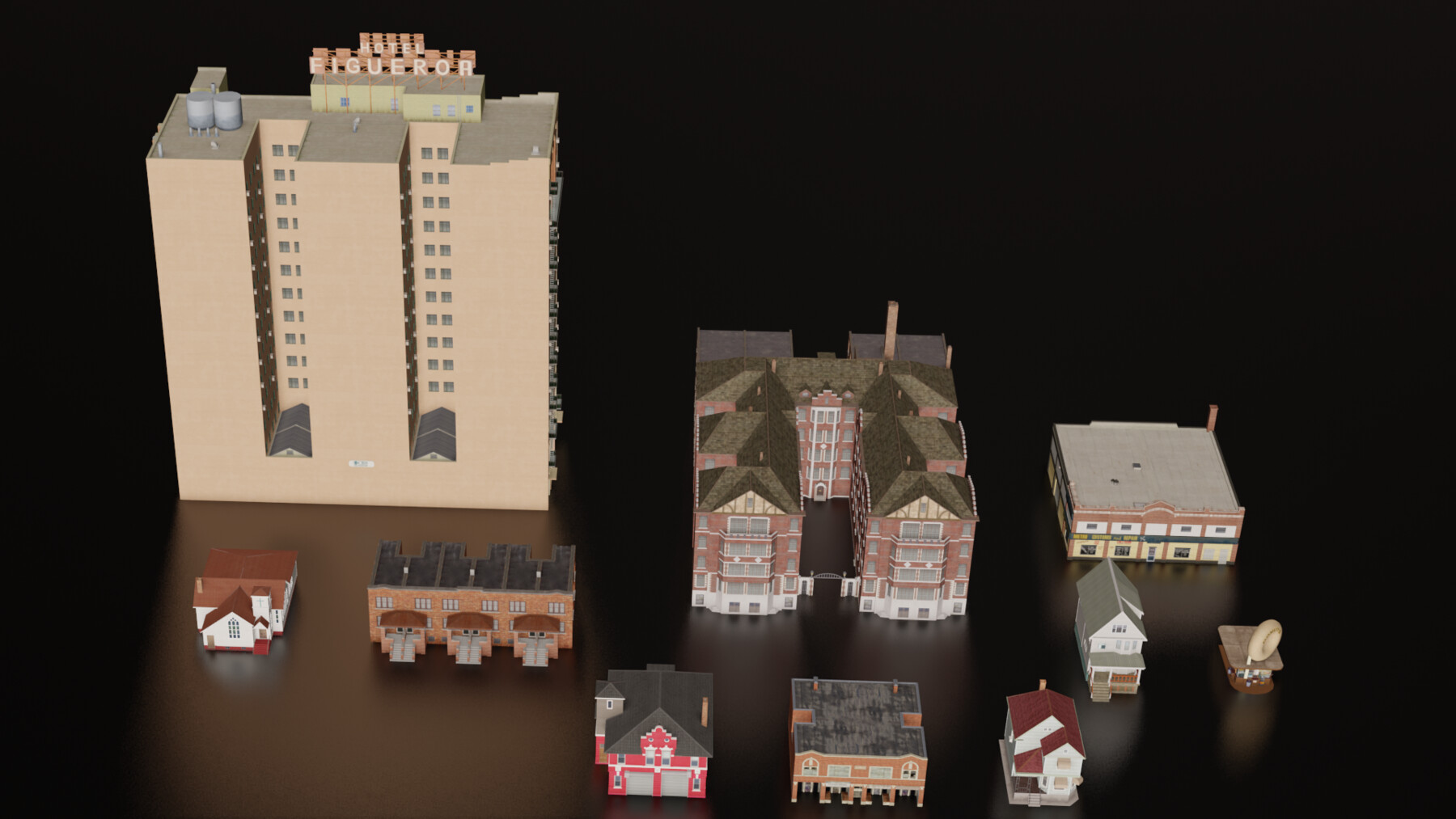 ArtStation - 10 IN 1 BUILDINGS GAME READY LOW POLY | Game Assets