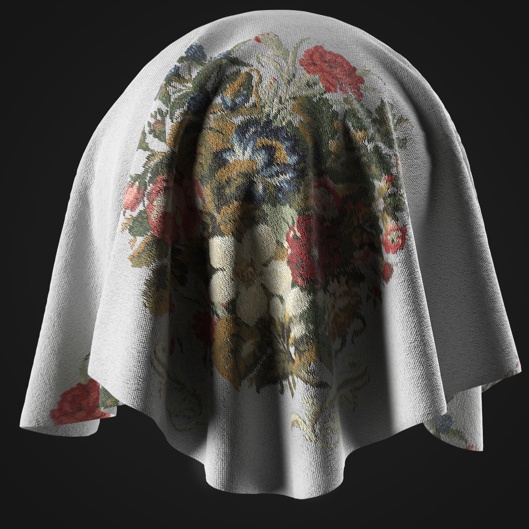 ArtStation - Floral Embroidery Fabric | Game Assets