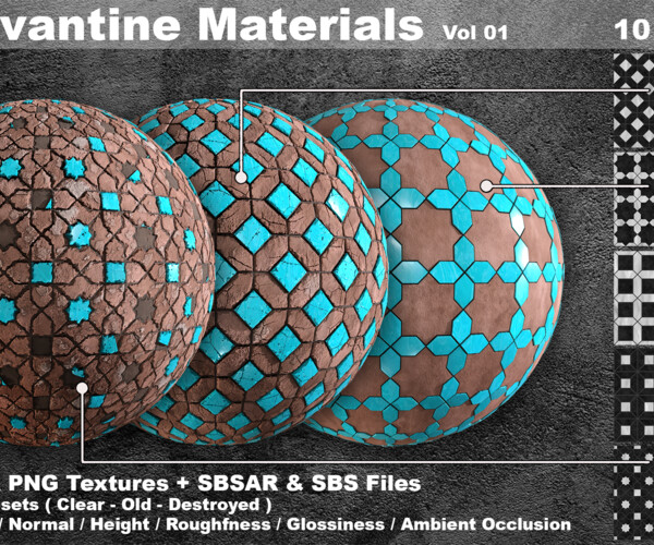 ArtStation - 30 High quality Levantine material + SBS & SBSAR files, 10 ...