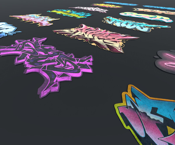 ArtStation - Graffiti Pack Decals V | Game Assets