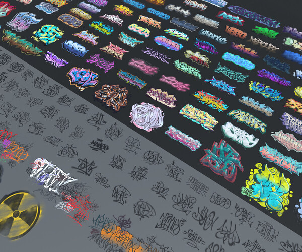 ArtStation - Graffiti Pack Decals 5 in 1 | Game Assets