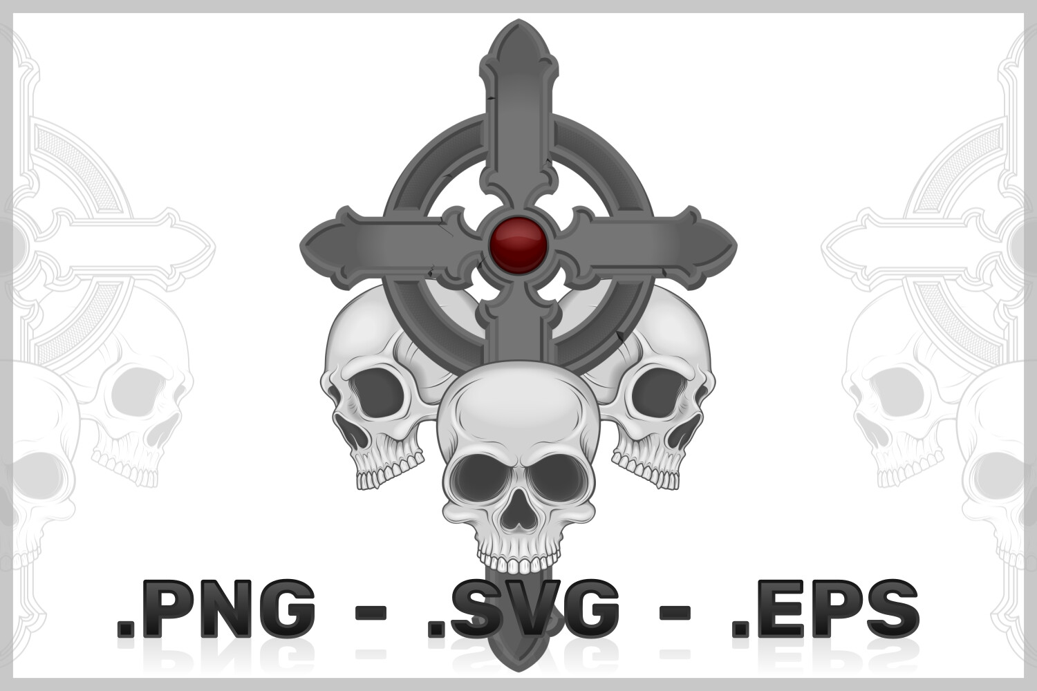 ArtStation - Vector Design Of Skulls With Christian Cross | Artworks