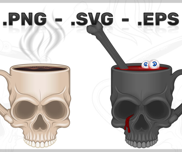 ArtStation - Coffee Cup Shaped Human Skull Vector Design | Artworks