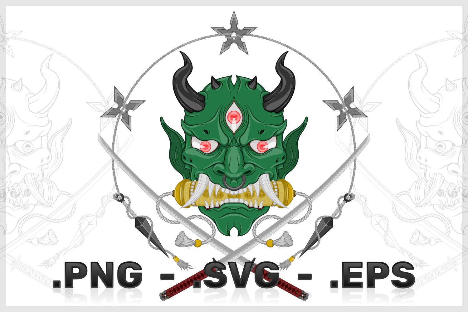 ArtStation - Japanese Demon Oni Vector Design With Katana | Artworks