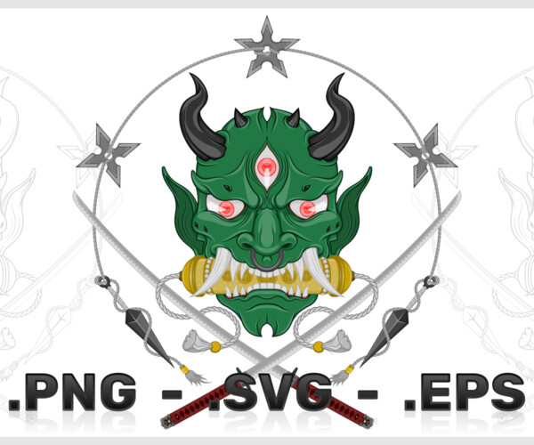 ArtStation - Japanese Demon Oni Vector Design With Katana | Artworks