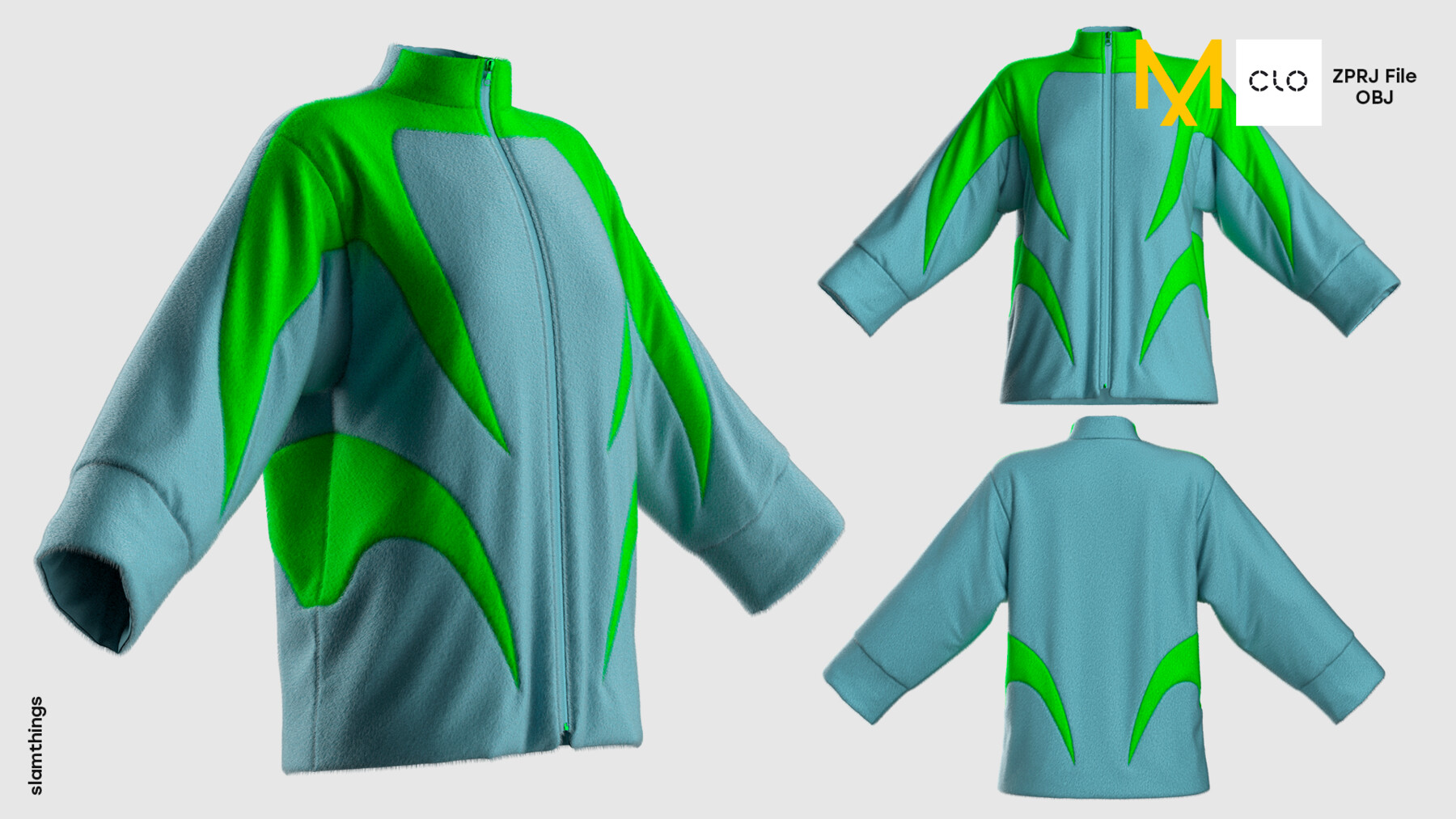 ArtStation - Streetwear Jacket #001 - Clo 3D / Marvelous Designer + OBJ ...