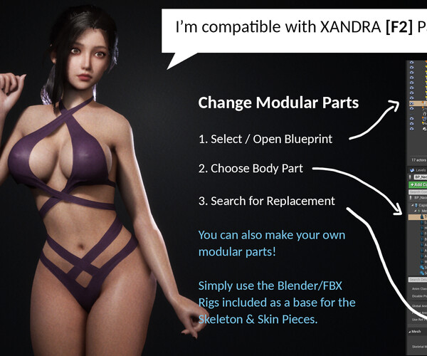 ArtStation - Bikini Girl Naomi [F2] | Game Assets