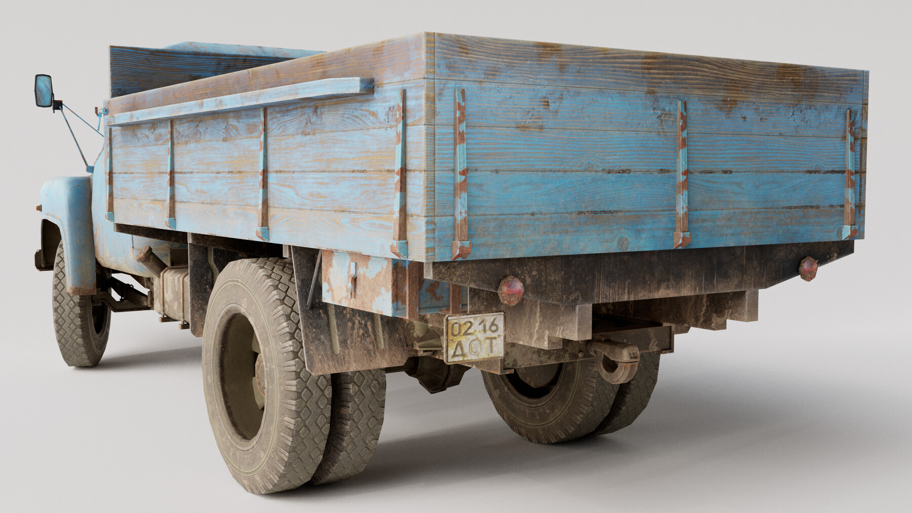 ArtStation - Post apocalypse trailer truck gaz 52 iv7 | Game Assets