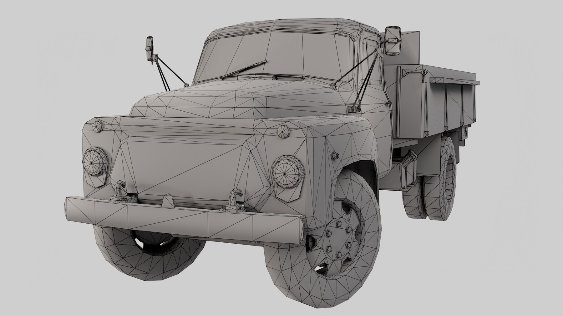 ArtStation - Post apocalypse trailer truck gaz 52 iv7 | Game Assets
