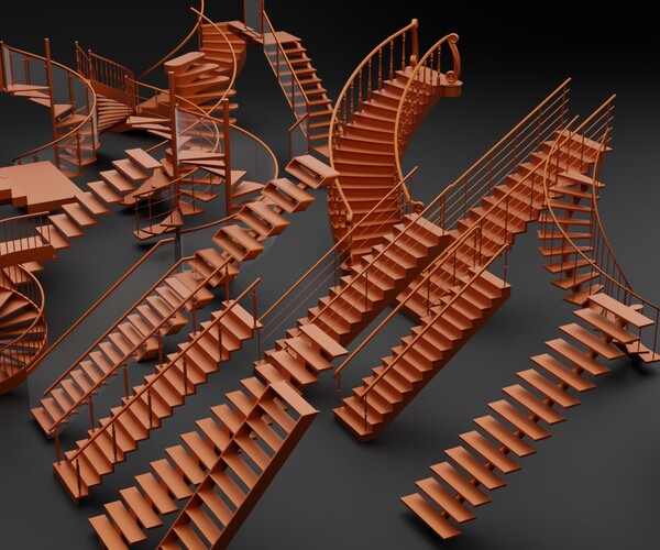 ArtStation - 3D Stairs Kitbash | Resources