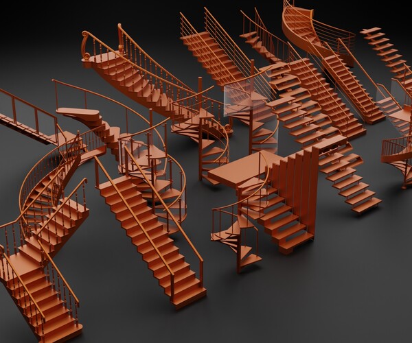 ArtStation - 3D Stairs Kitbash | Resources