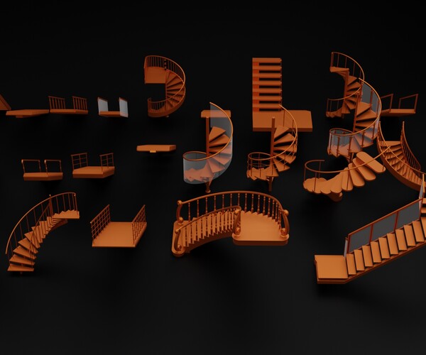 ArtStation - 3D Stairs Kitbash | Resources