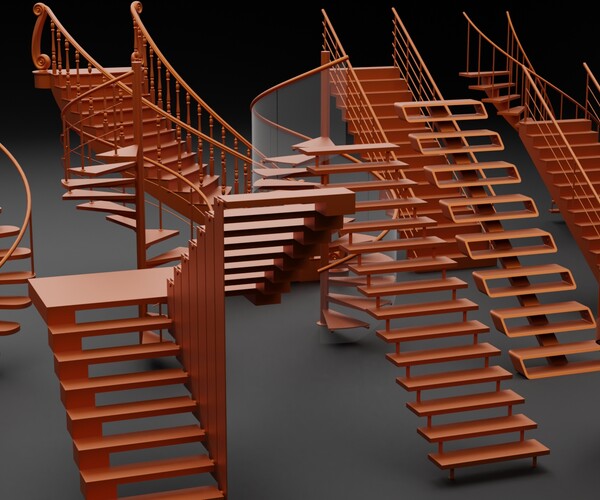 ArtStation - 3D Stairs Kitbash | Resources