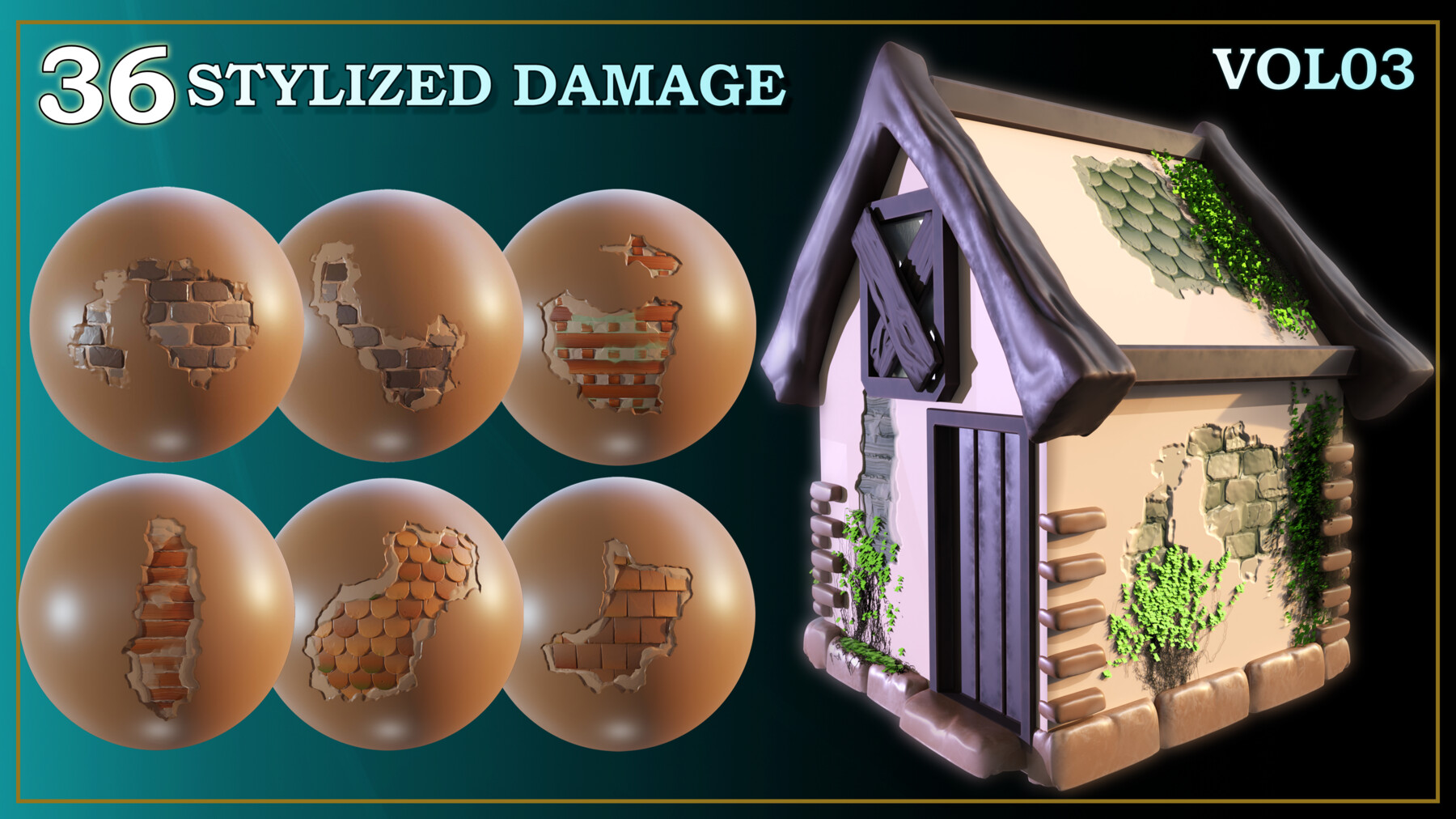 ArtStation - 36 Stylized Damage VOL 03 | Brushes