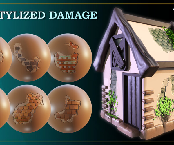 ArtStation - 36 Stylized Damage VOL 03 | Brushes