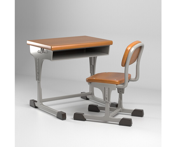 ArtStation - School Desk and Chair | Game Assets