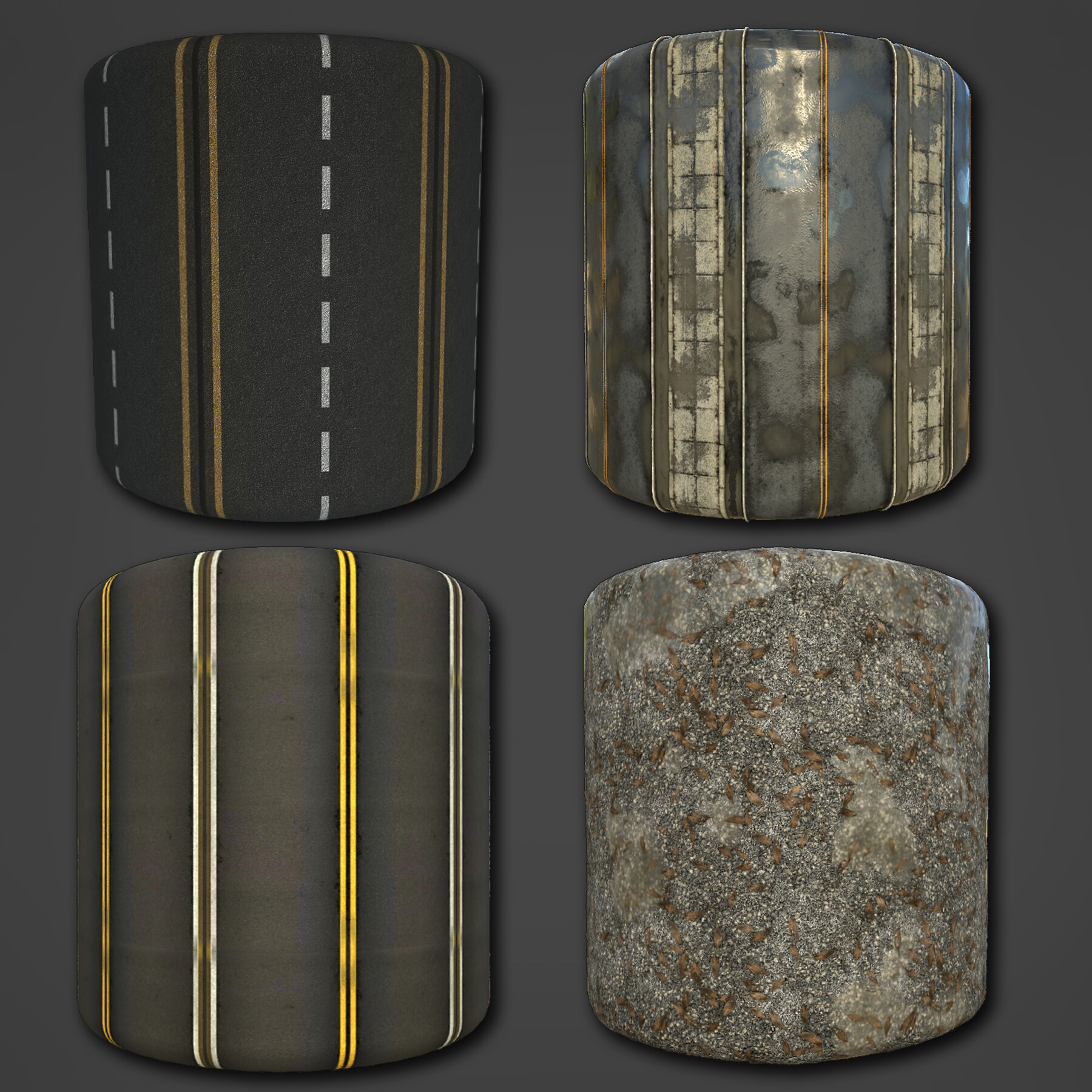 ArtStation - Road Materials Vol. 1 | Game Assets