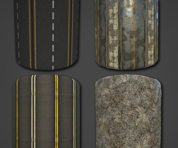 ArtStation - Road Materials Vol. 1 | Game Assets