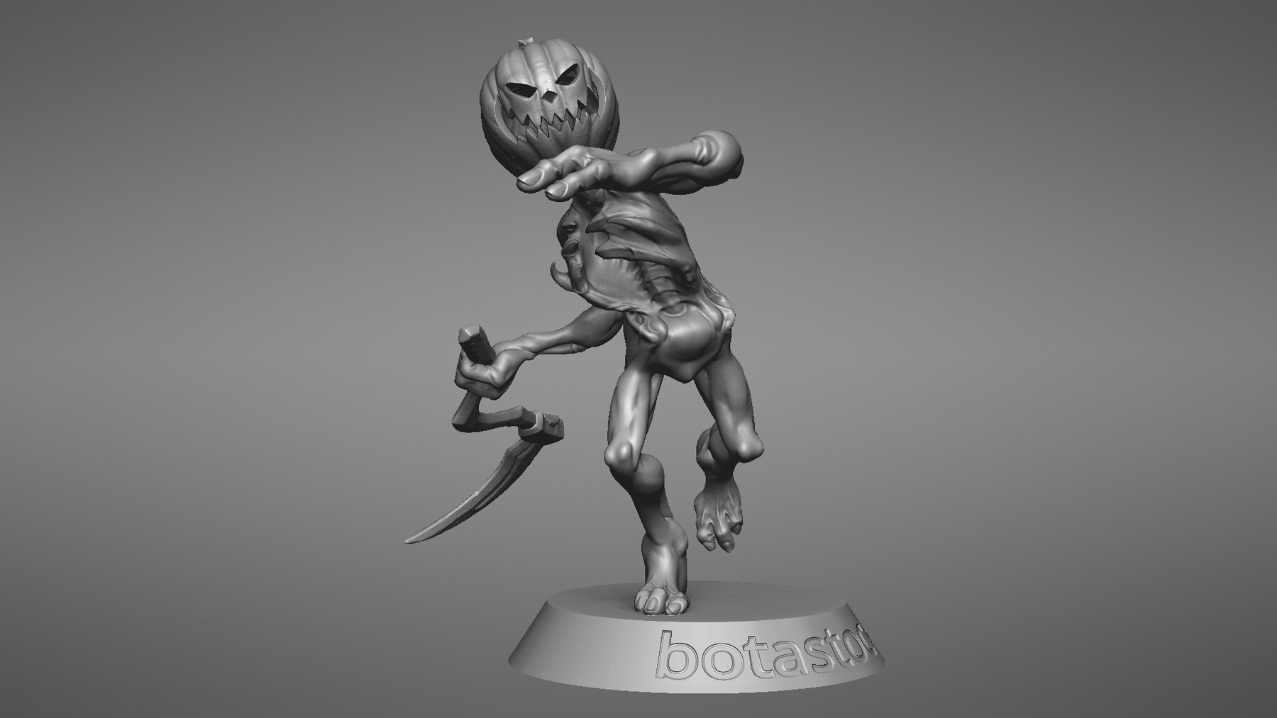 ArtStation - Humanoid Pumpkin Undead Pose 06 3D print model | Resources