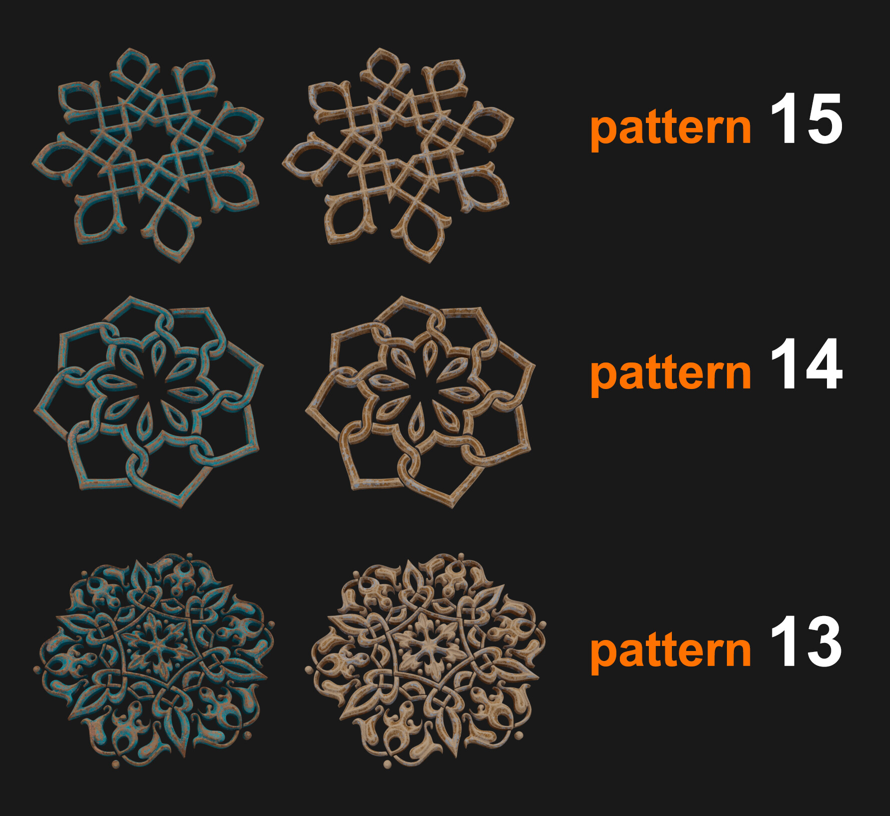ArtStation - 15 Persian pattern 3D models | Resources