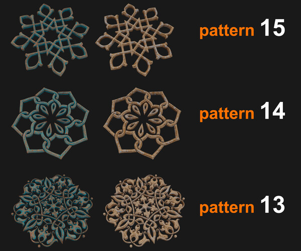 ArtStation - 15 Persian pattern 3D models | Resources