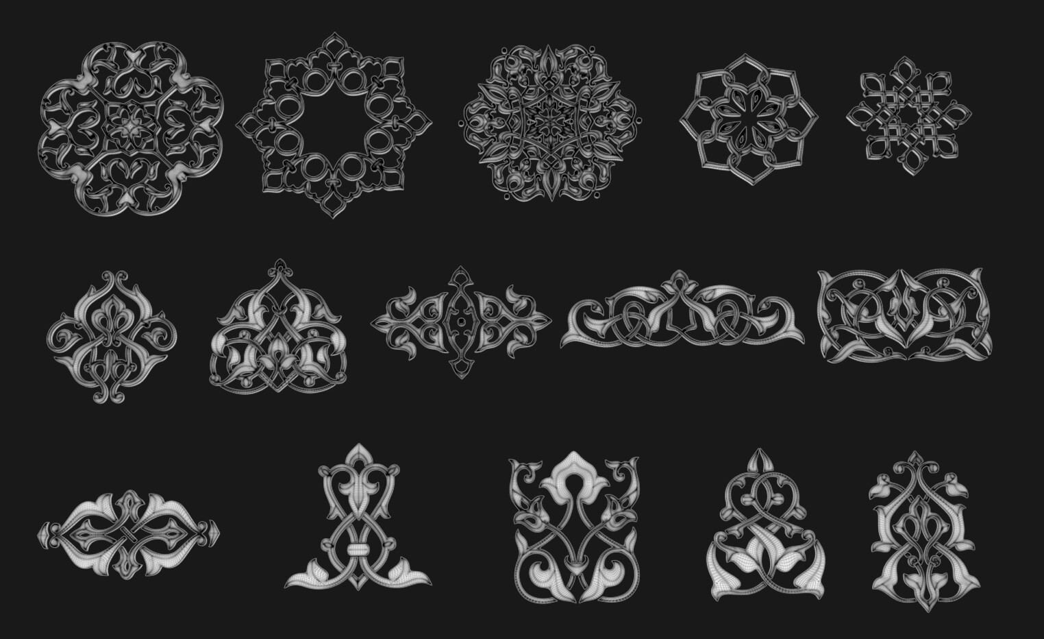 Artstation 15 Persian Pattern 3d Models Resources