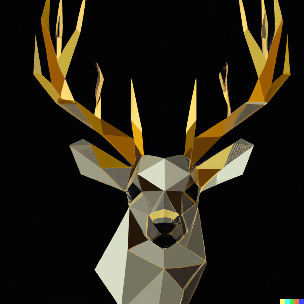ArtStation - Polygon deer, black and gold | Artworks