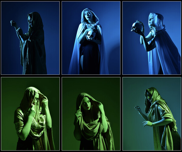 ArtStation - x168 Coloured light Portraits - Reference Pack | Resources