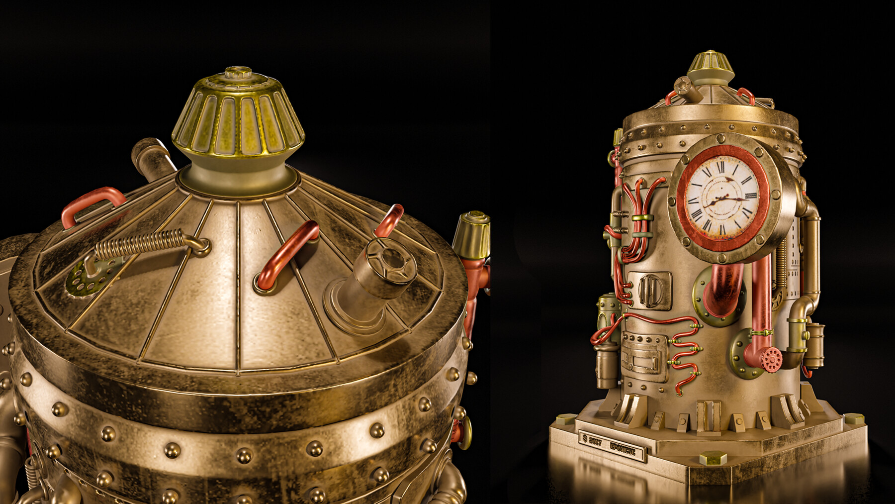ArtStation - Time Displacement Capsule Clock and Pen Pot Figurine home ...