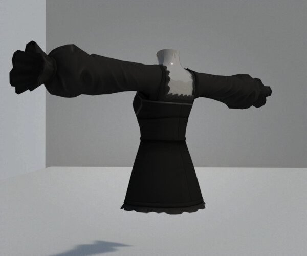 ArtStation - Black baroque style dress cartoon clothing suits | Resources