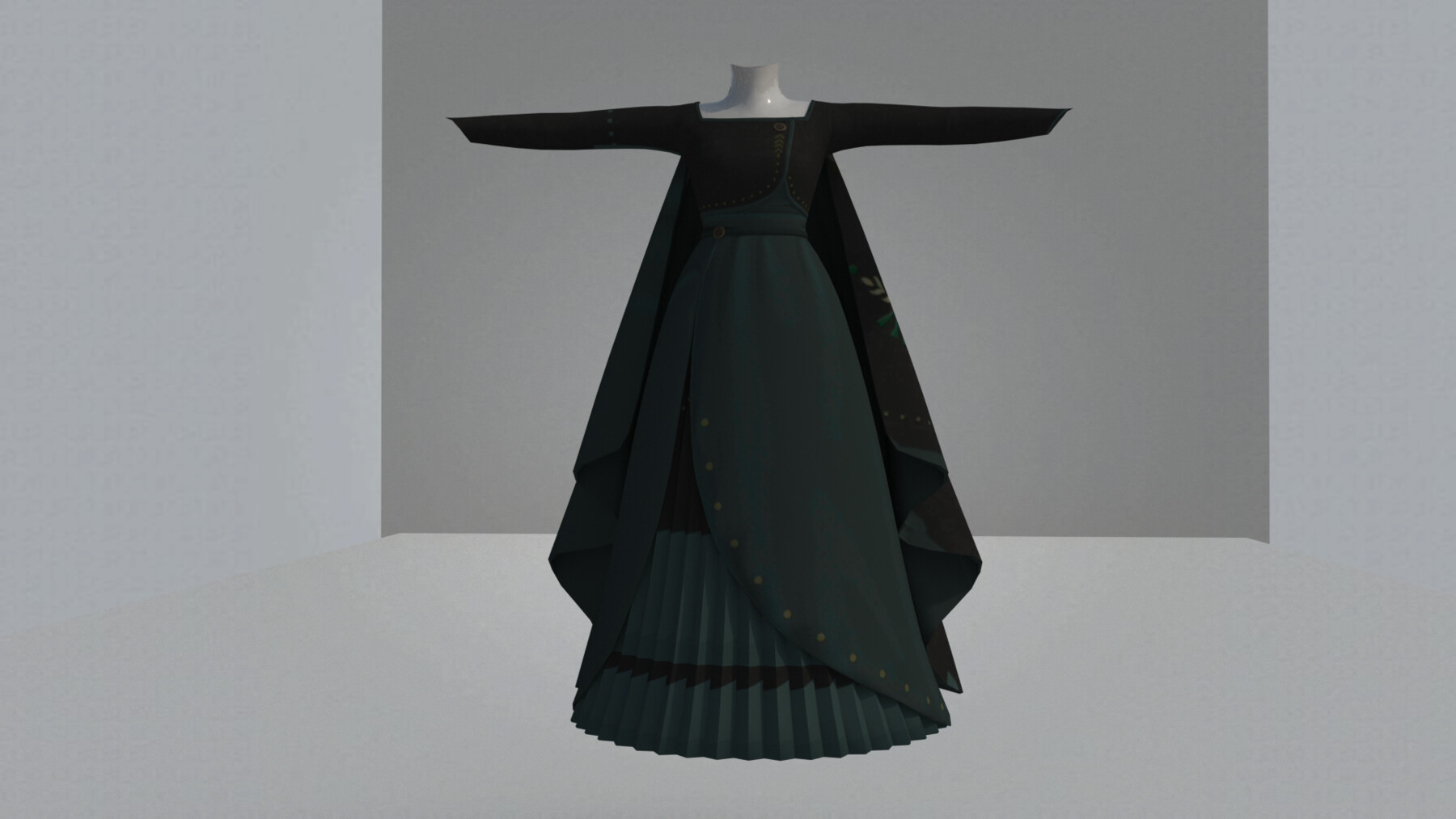 ArtStation - Black robe black bifurcate long skirt cartoon costume ...